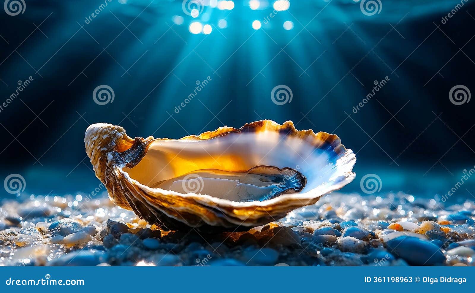 Seashell Underwater On The Bottom Of Swimming Pool, Ripples On Water ...