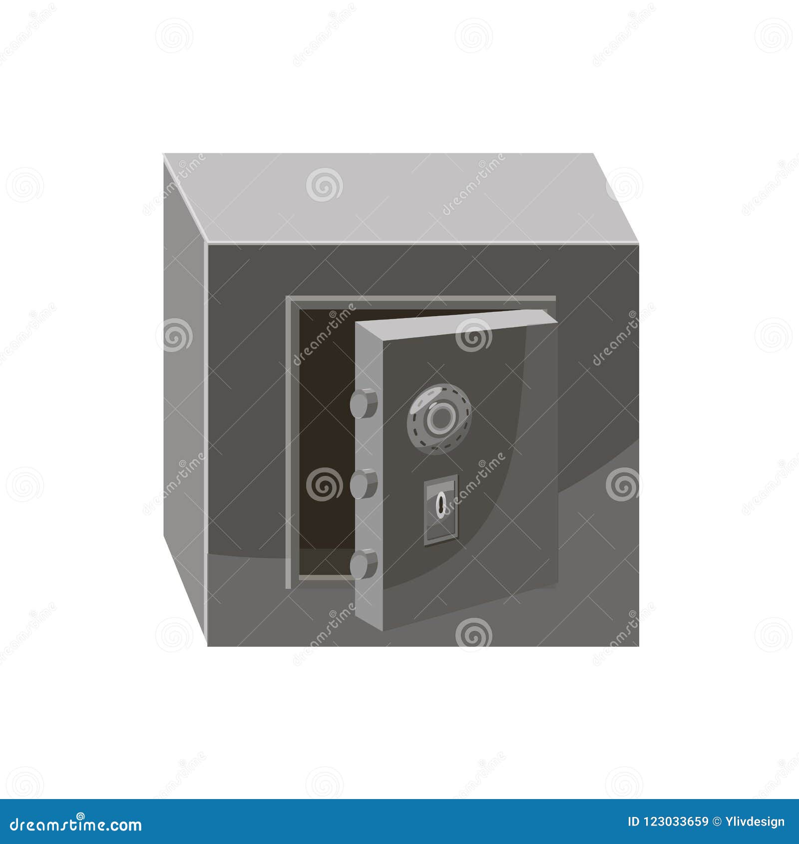 Open Security Safe Icon, Cartoon Style Stock Illustration ...