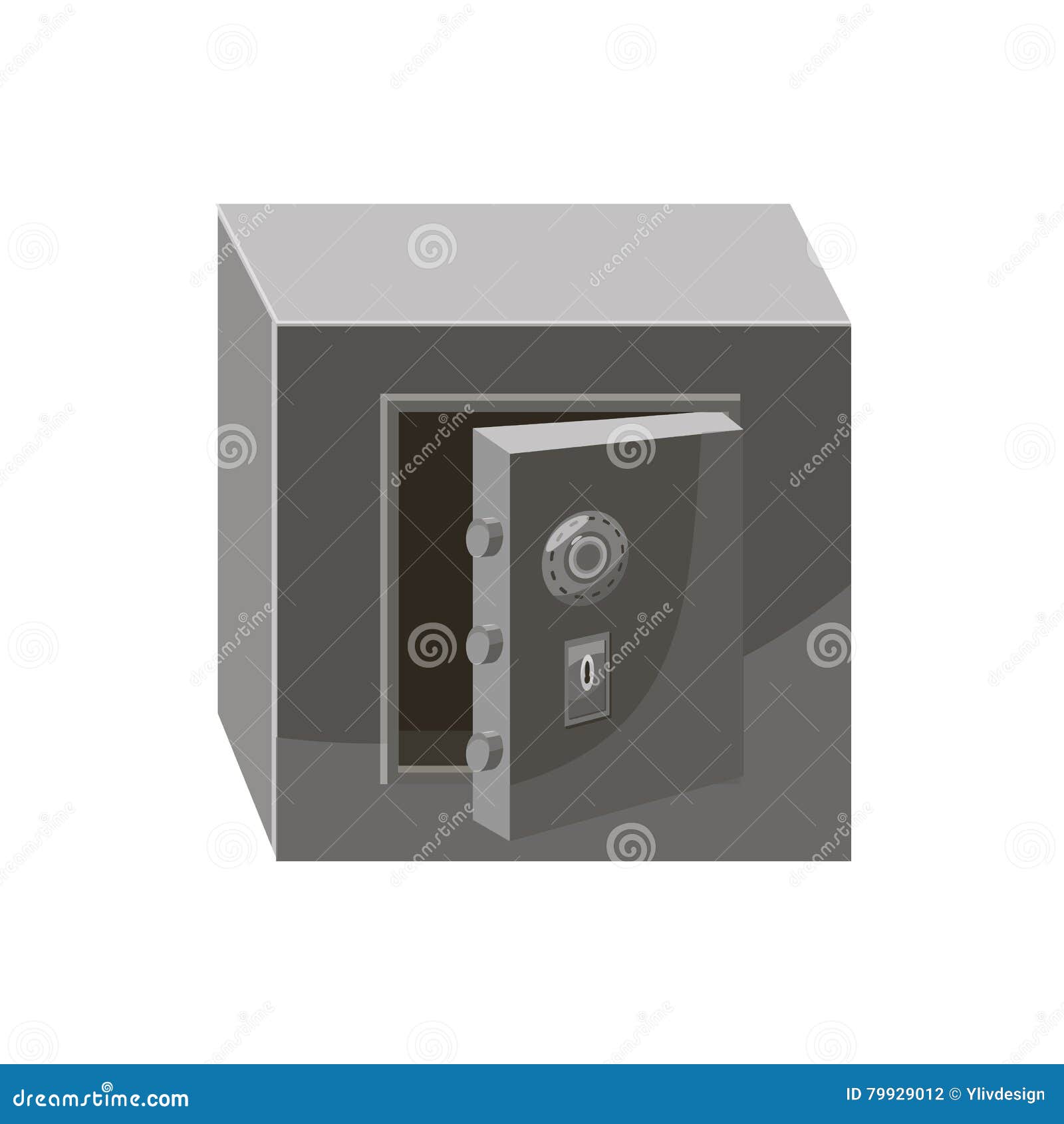Open Security Safe Icon, Cartoon Style Stock Vector - Illustration of ...