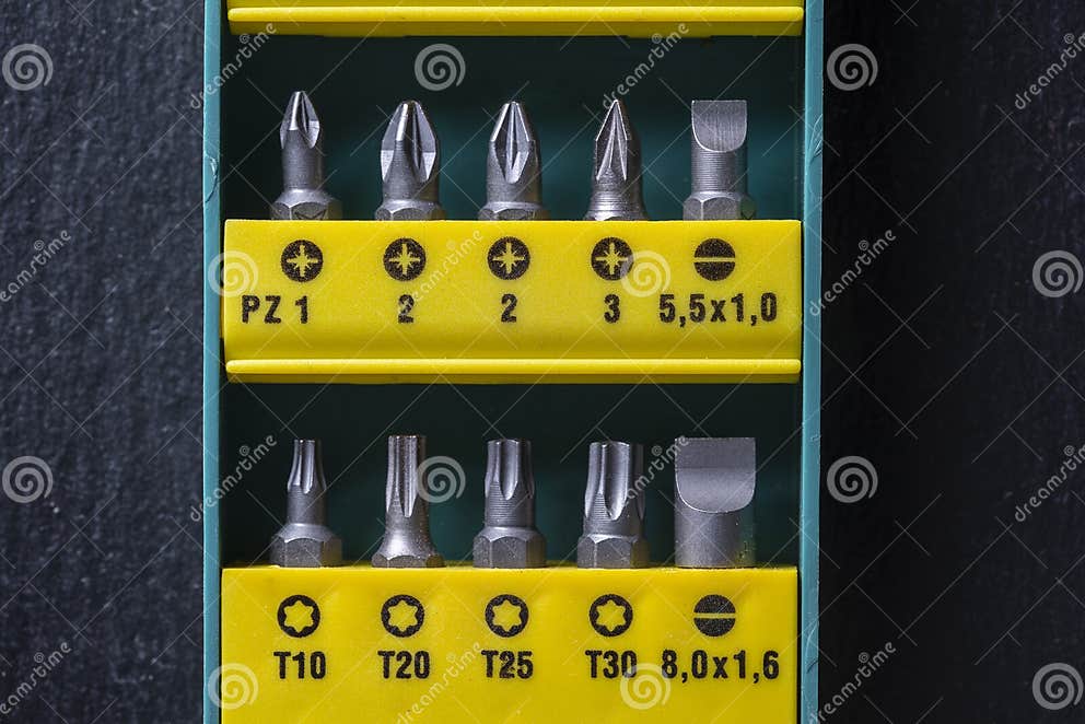 Open Set of the Interchangeable Flat and Hexagonal Bits Different Sizes ...