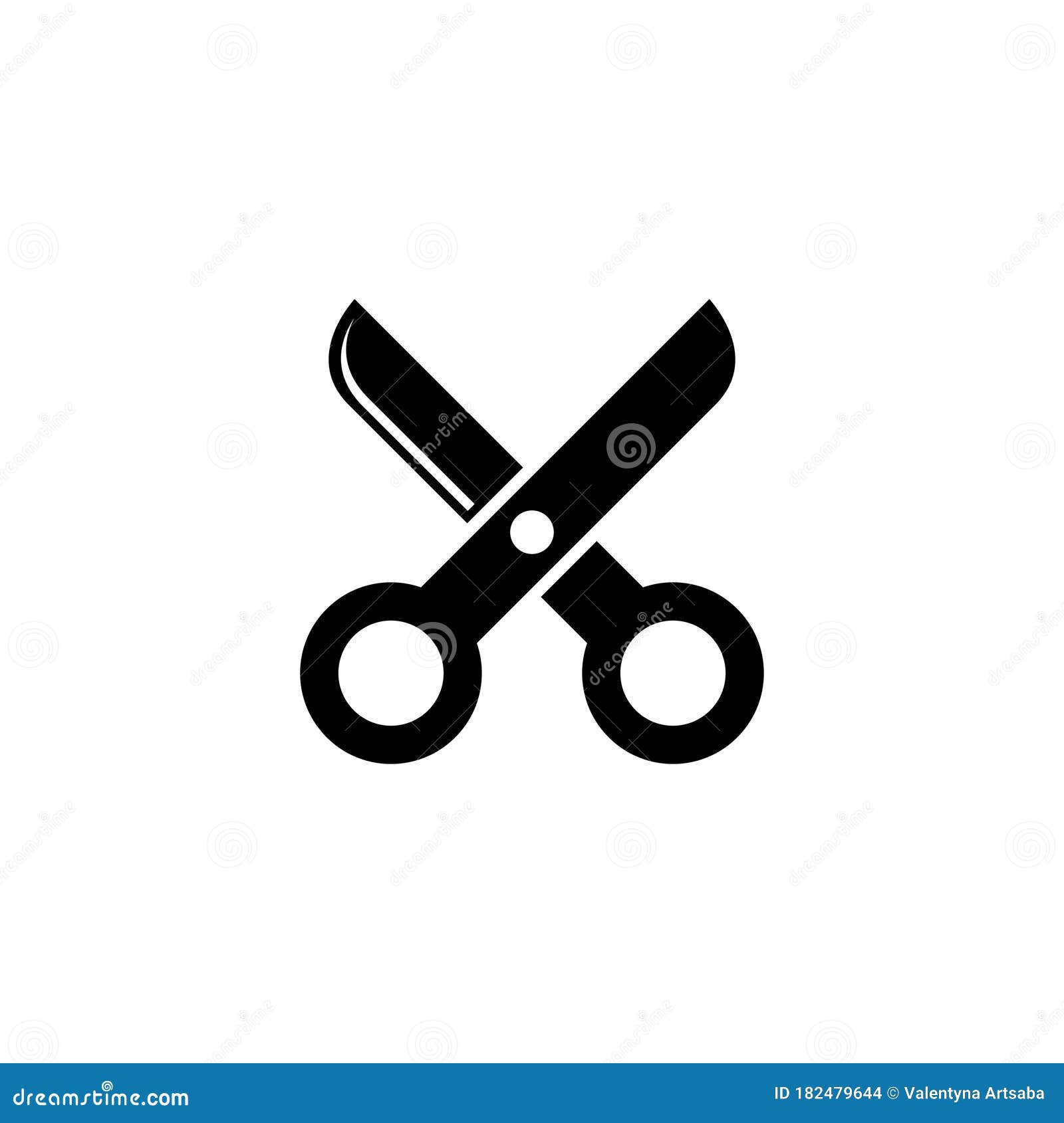 Open Sewing Scissors Flat Vector Icon Stock Illustration - Illustration ...