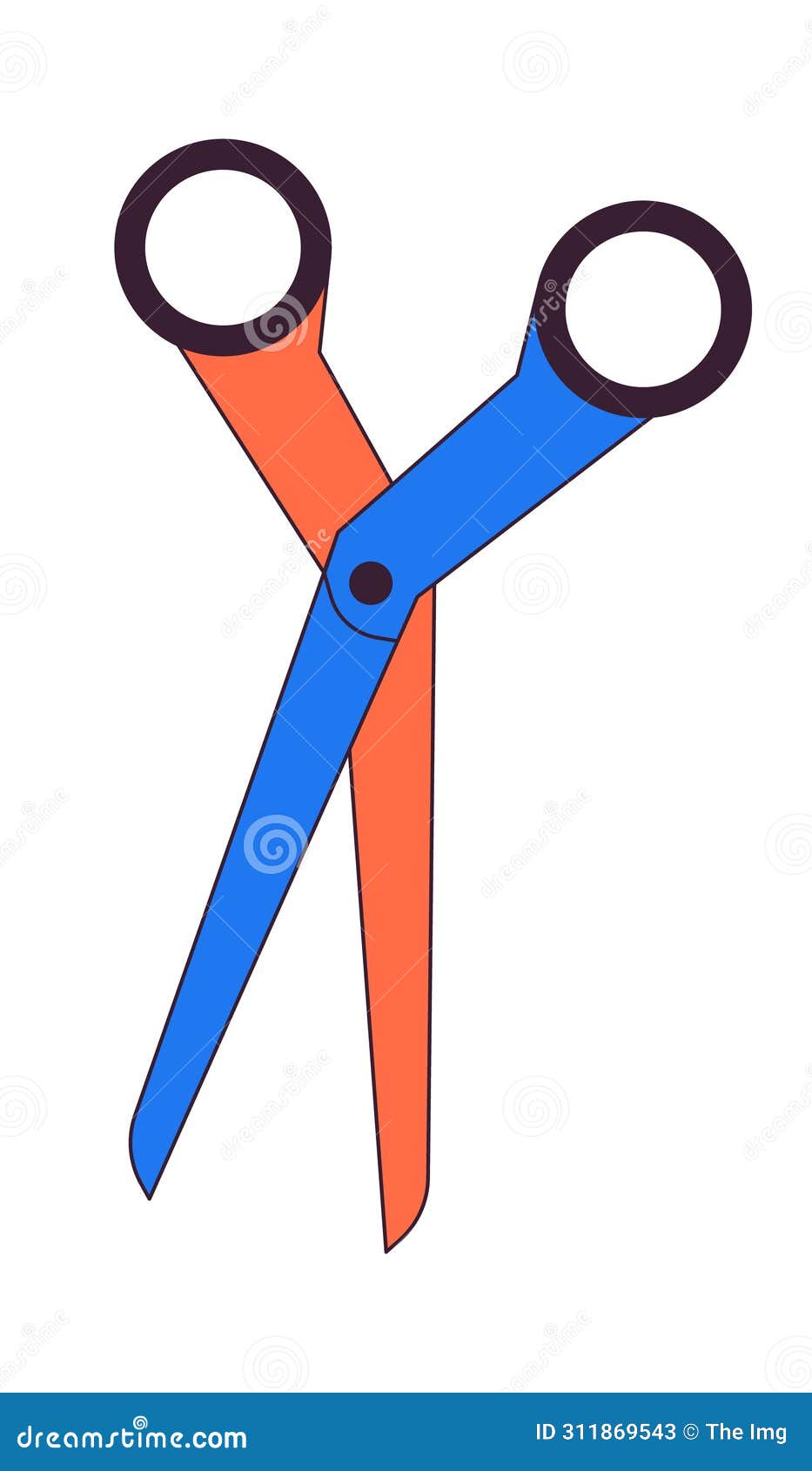 Open Sharp Scissors 2D Linear Cartoon Object Stock Vector ...