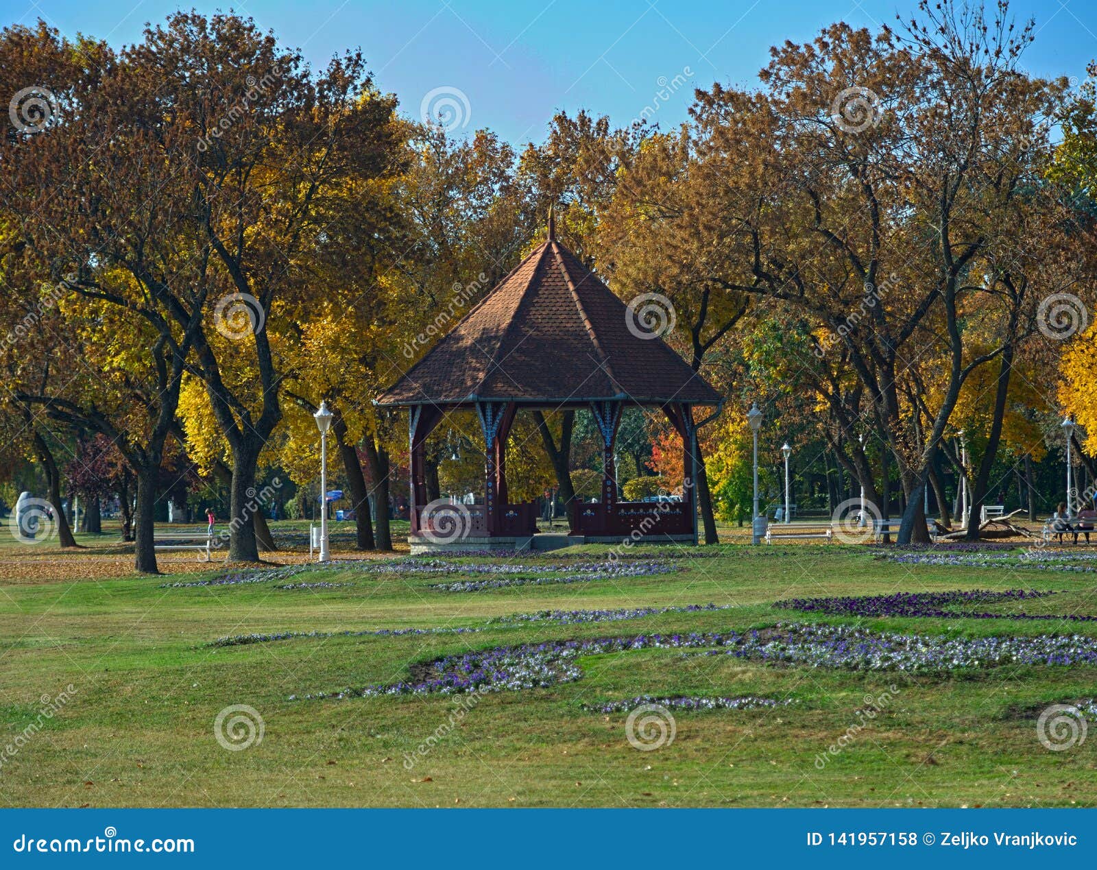 Open Shed in Park Surrounded with Trees during Autumn Time Stock Photo ...