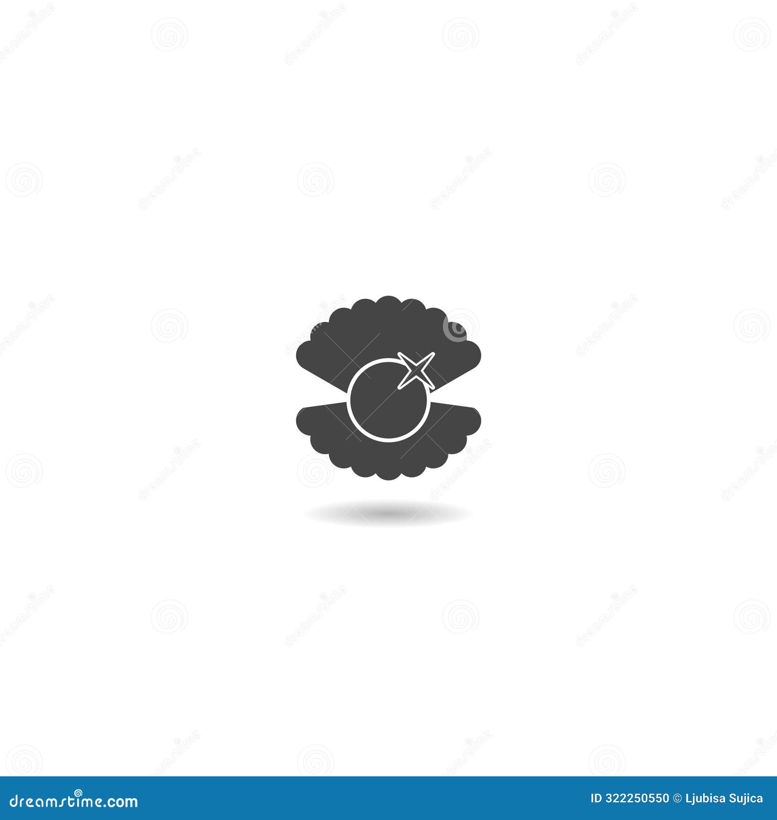 Open Shell With White Pearl And Flaps. Beige Half Open Shell Doors With ...