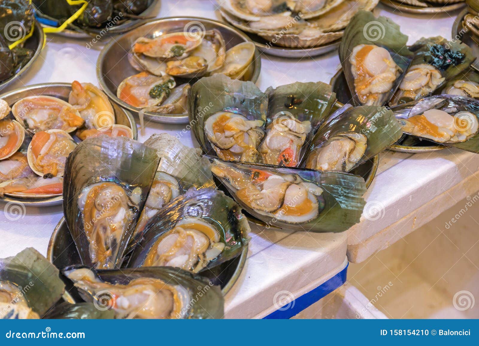 Open Shells stock photo. Image of open, stall, china - 158154210