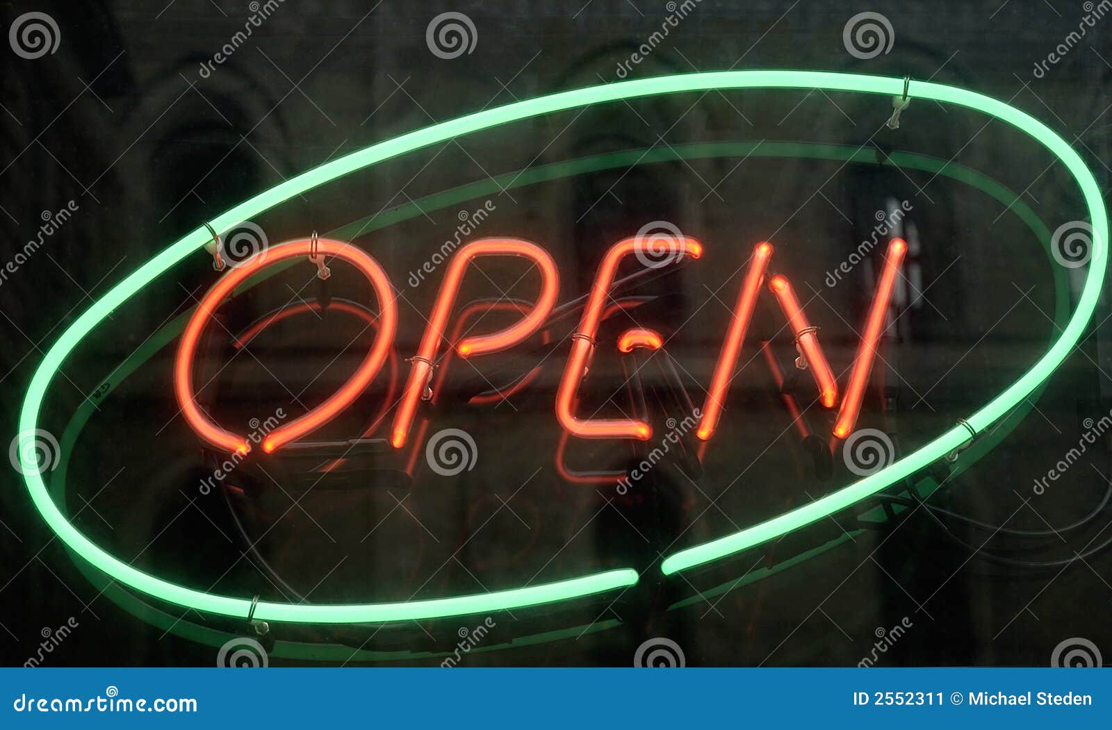 Open, Shining Neon Sign Picture. Image: 2552311