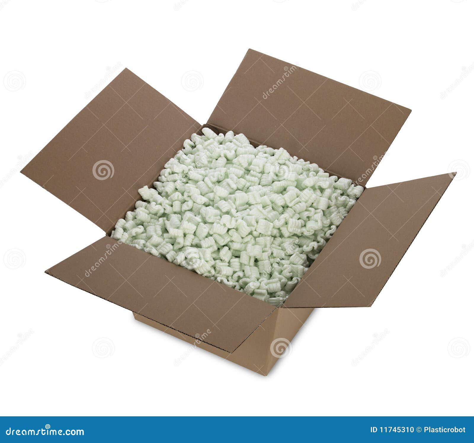 Open Shipping Box Isolated stock photo. Image of carton - 11745310