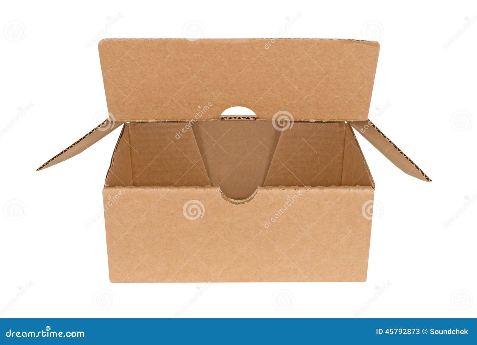 Open Shipping Cardboard Box Isolated Stock Image - Image of storage ...