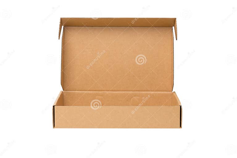 Open Shipping Cardboard Box Isolated Stock Image - Image of crate ...