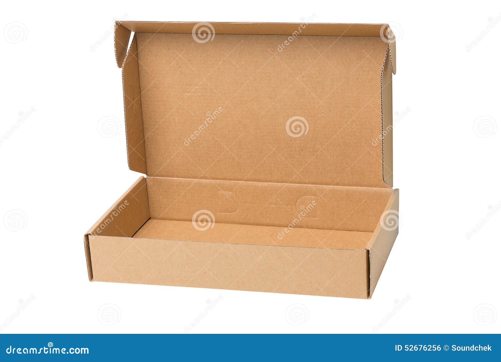 Open Shipping Cardboard Box Isolated Stock Photo - Image of blank, send ...