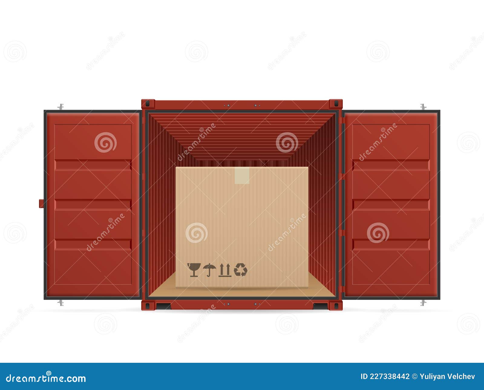 Open Shipping Cargo Container With Boxes Cartoon Vector | CartoonDealer ...