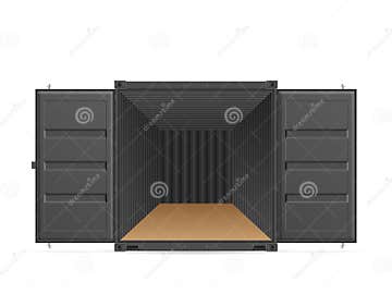 Open Shipping Cargo Container Stock Vector - Illustration of ...