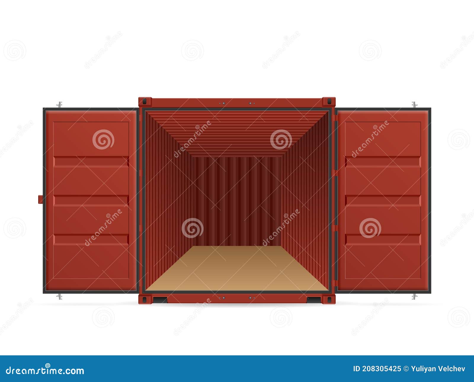 Open Shipping Cargo Container Stock Vector - Illustration of container ...