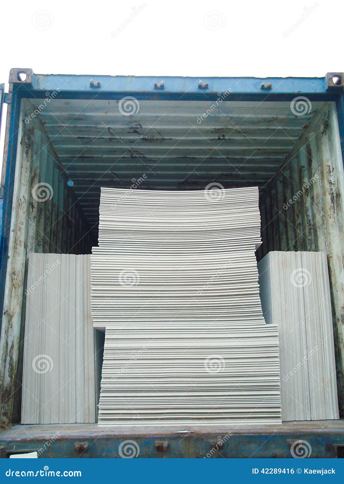 Open Shipping Container with Cargo Inside Stock Photo - Image of ramp ...