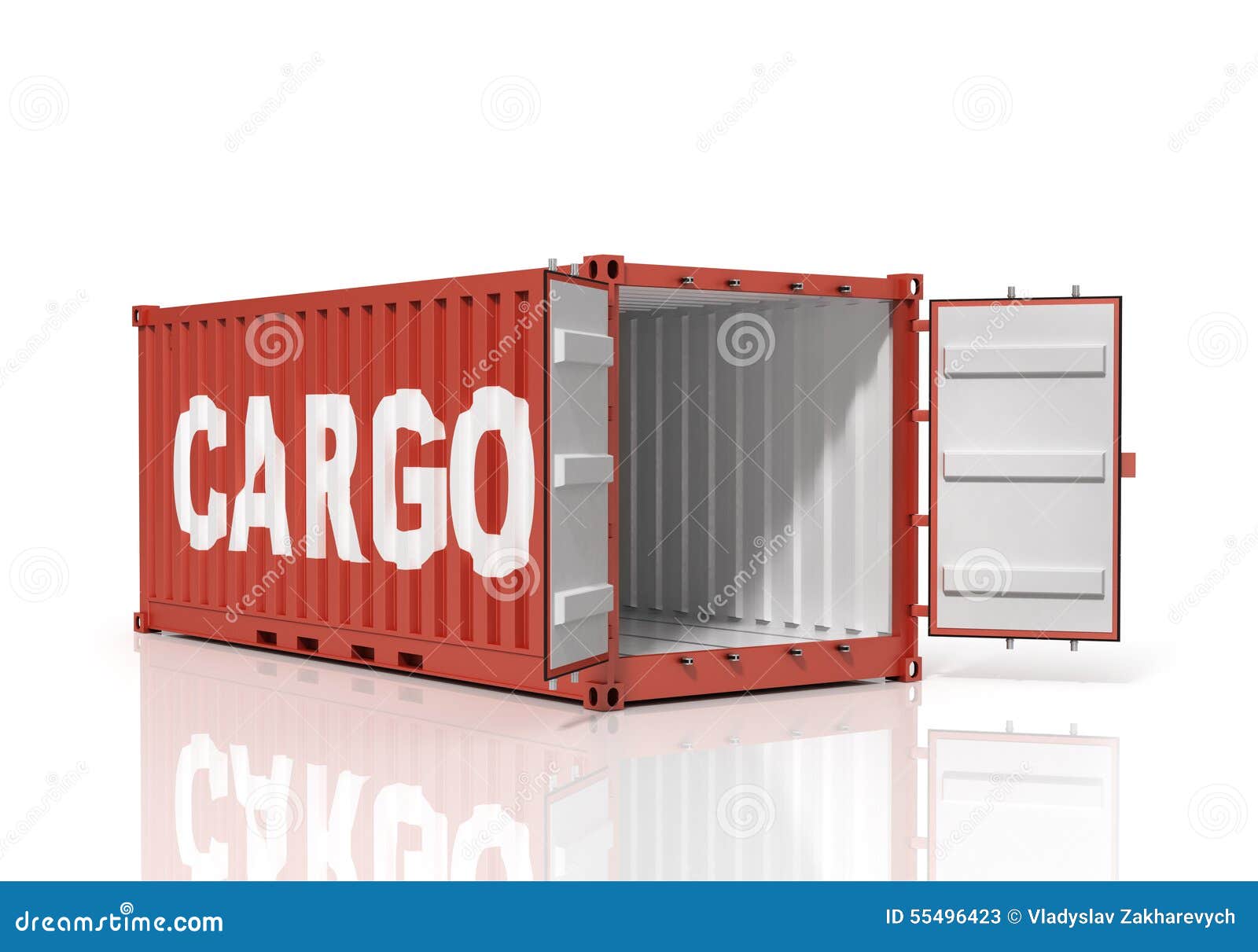 Open Shipping Cargo Container With Wooden Boxes Cartoon Vector ...