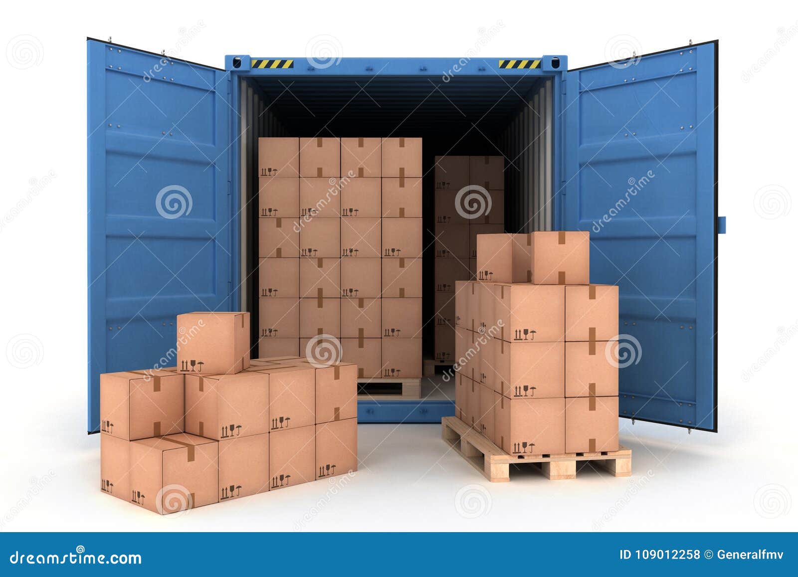 Open Shipping Cargo Container With Boxes Cartoon Vector | CartoonDealer ...
