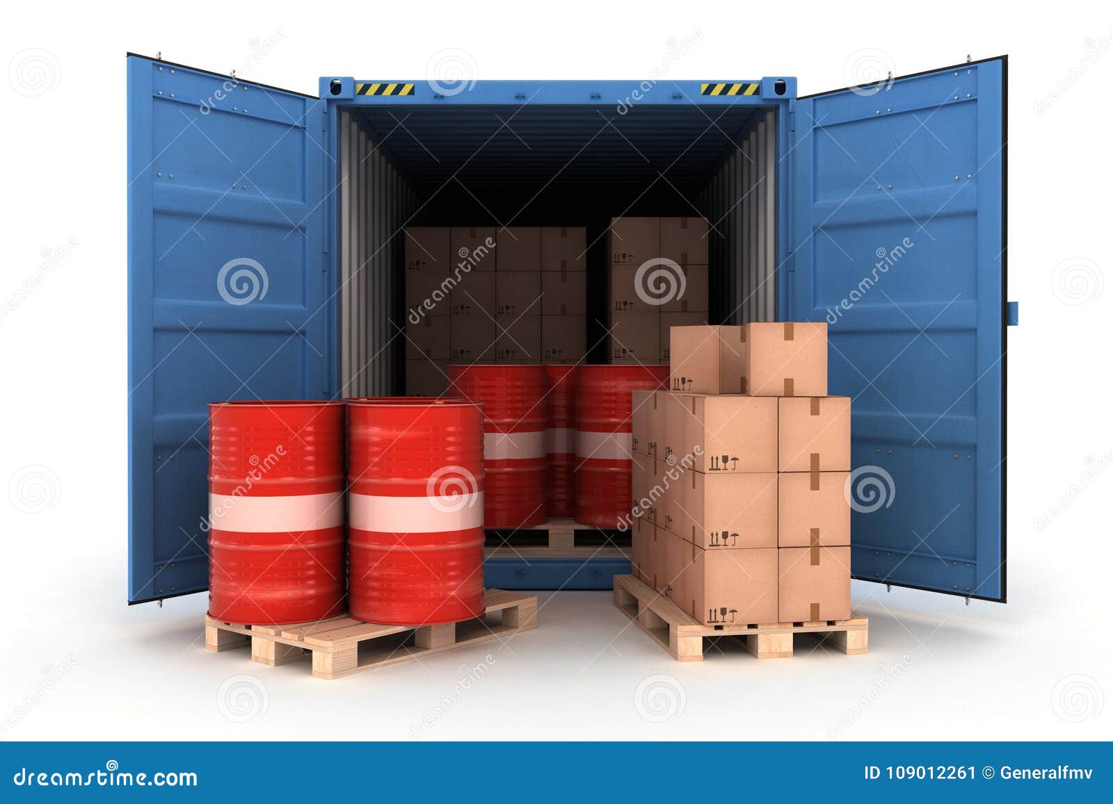 Open Shipping Cargo Container With Boxes Cartoon Vector | CartoonDealer ...