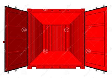 Open Shipping Container Isolated on White Stock Vector - Illustration ...