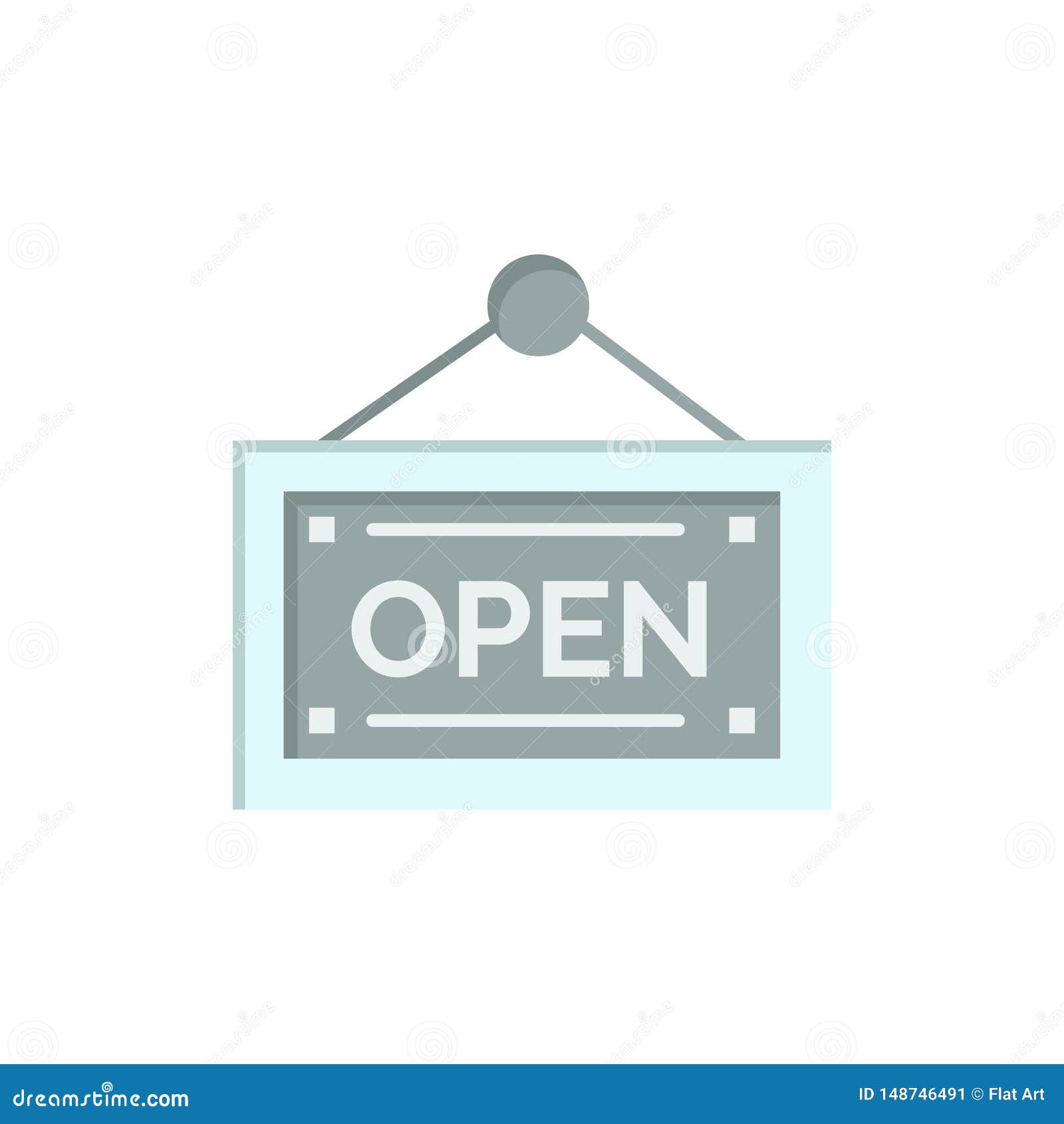 Open, Shop, Board Flat Color Icon. Vector Icon Banner Template Stock ...