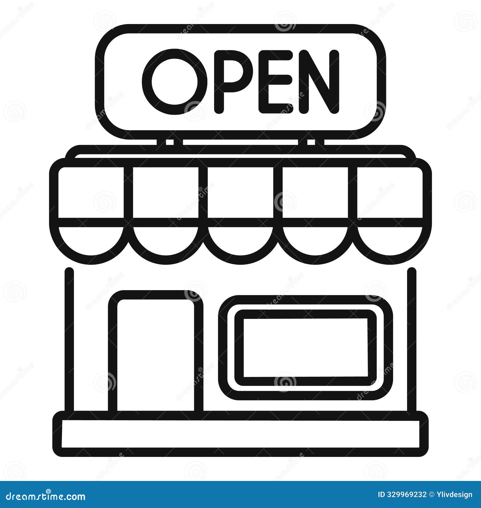 Open Shop Building Facade Icon Showing Commerce and Retail Stock ...