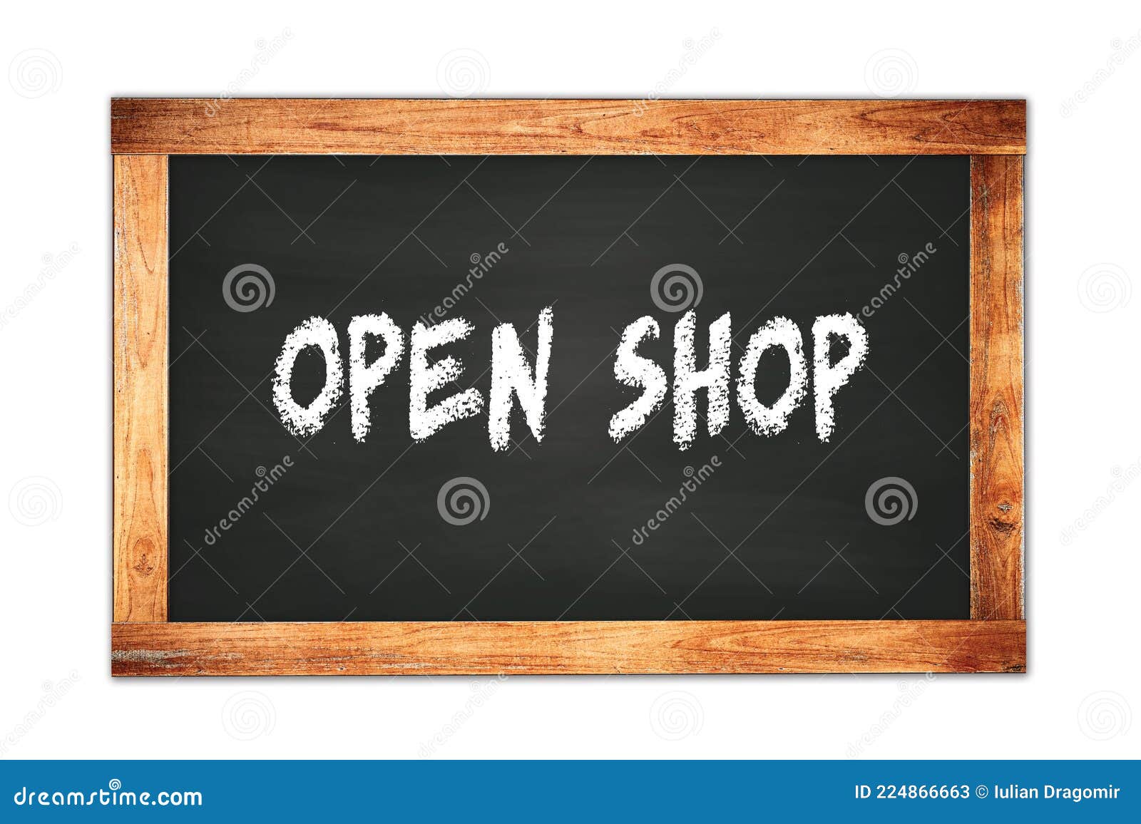 OPEN SHOP Text Written on Wooden Frame School Blackboard Stock ...
