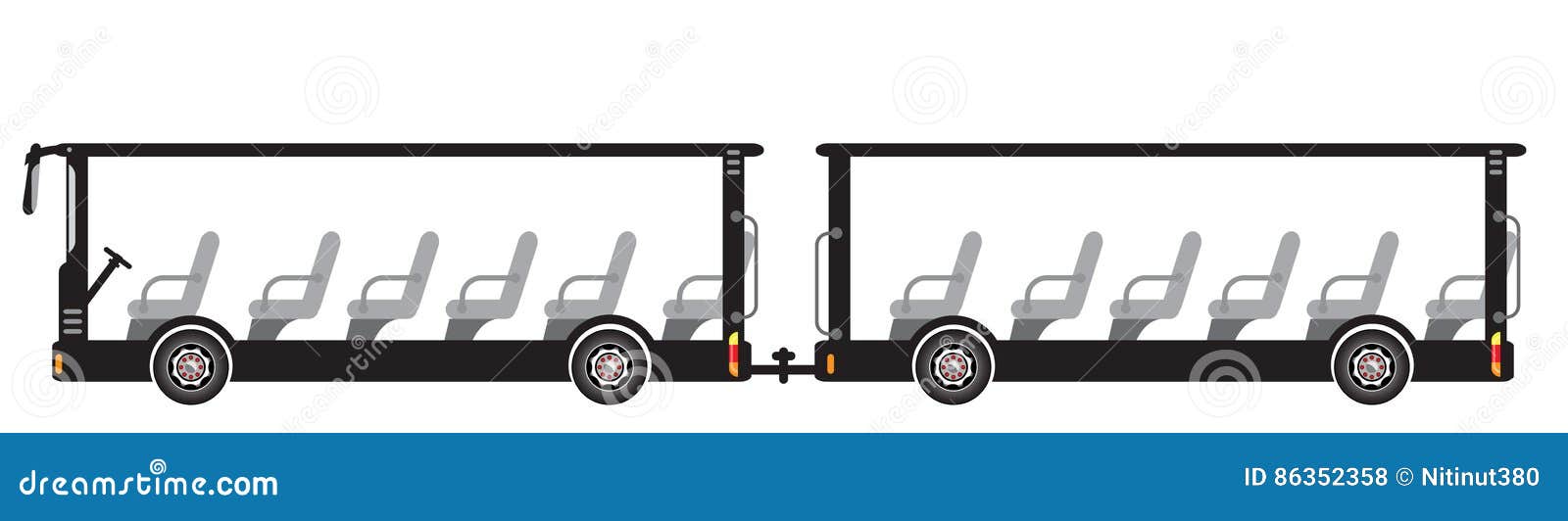 Open side Shuttle Mini bus stock illustration. Illustration of ...