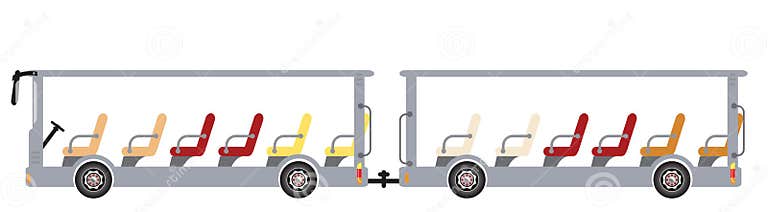 Open side Shuttle Mini bus stock illustration. Illustration of open ...