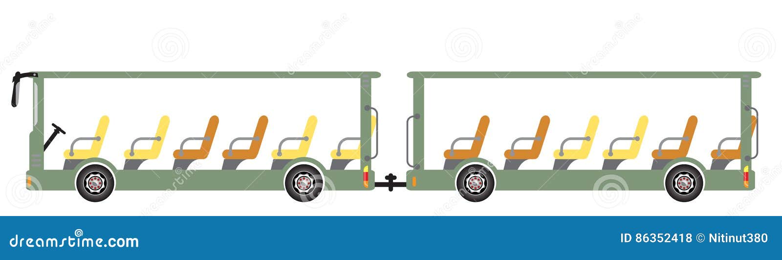 Open side Shuttle Mini bus stock illustration. Illustration of ...