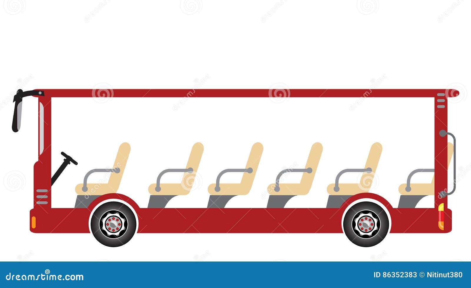 Open side Shuttle Mini bus stock illustration. Illustration of ...