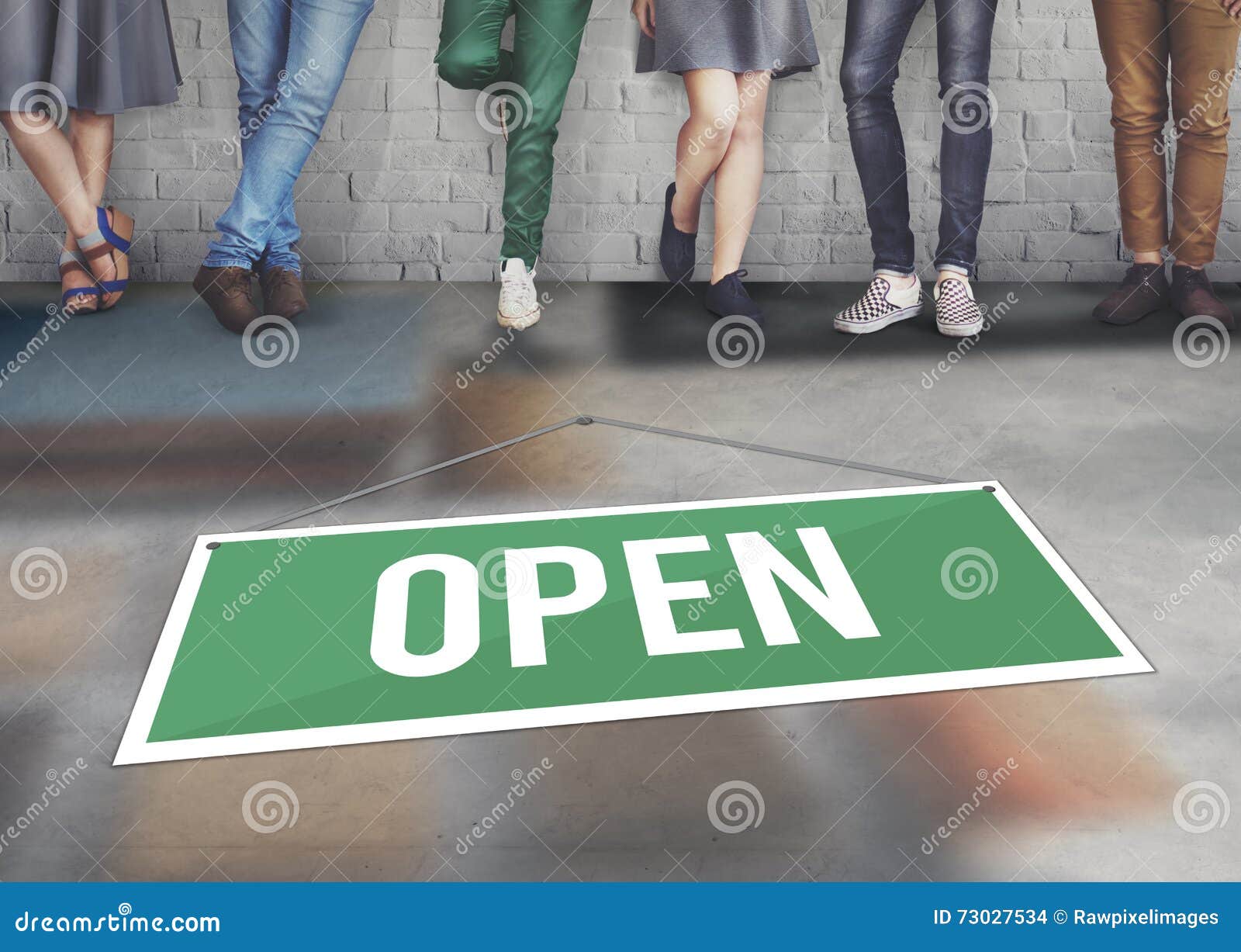 Open Sign Banner Welcome Notice Concept Stock Photo - Image of people ...