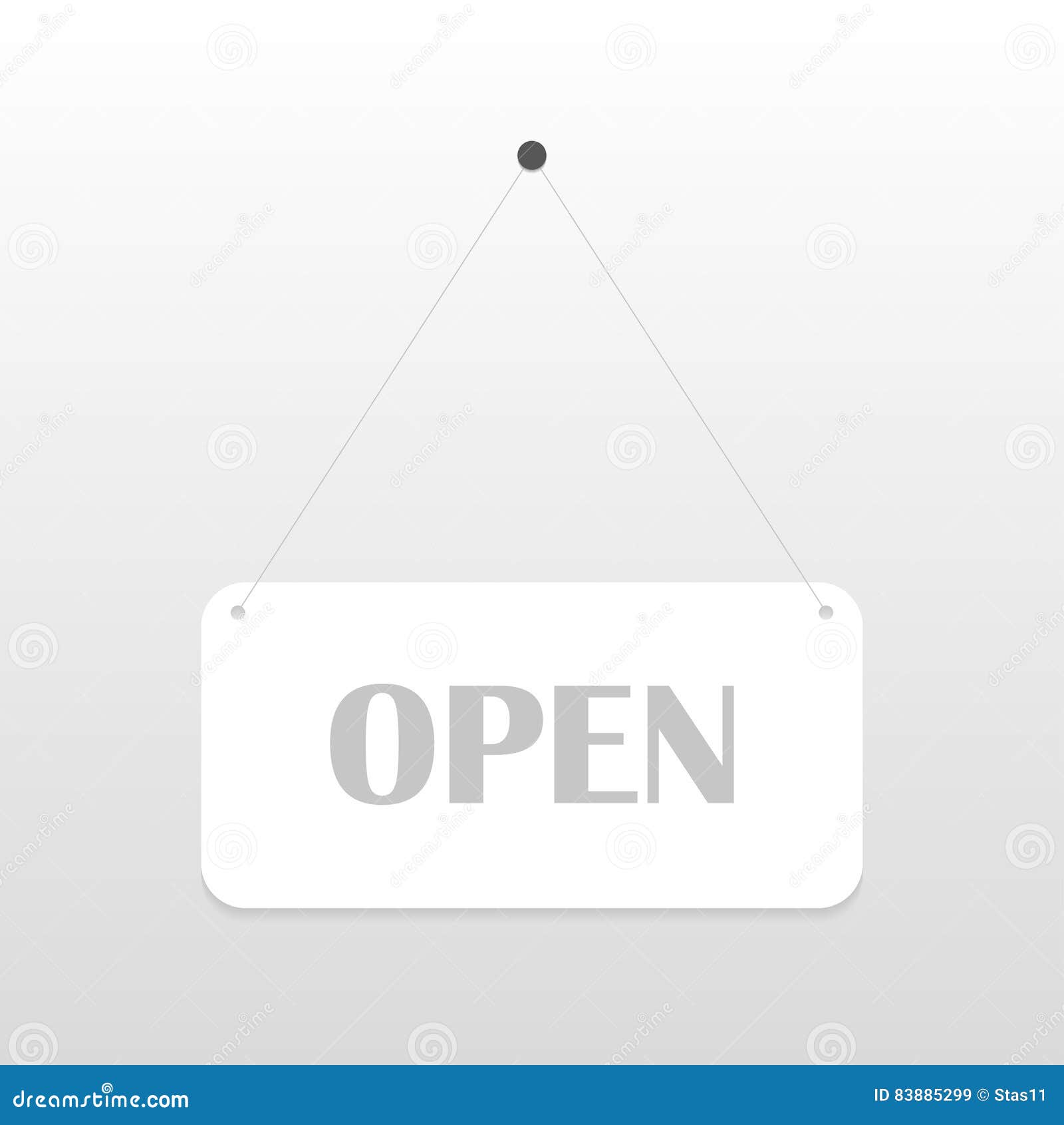 Open Sign Board Hanging on the White Wall. Vector Illustration Stock ...