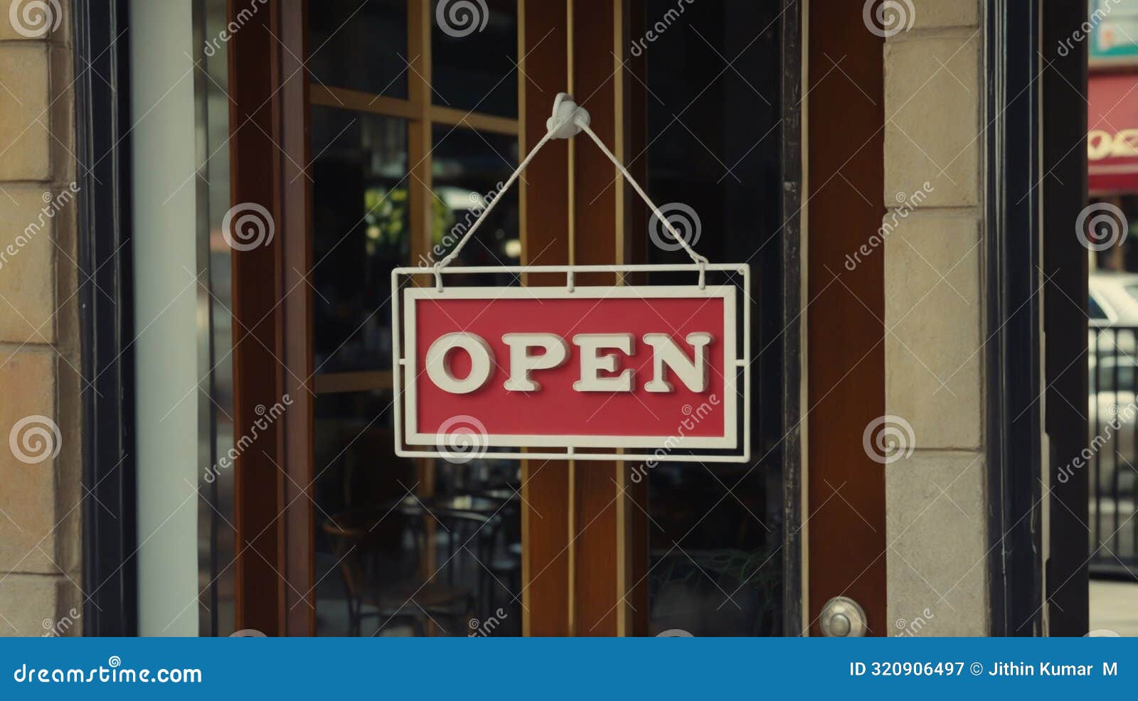 Open sign board in a shop stock illustration. Illustration of service ...