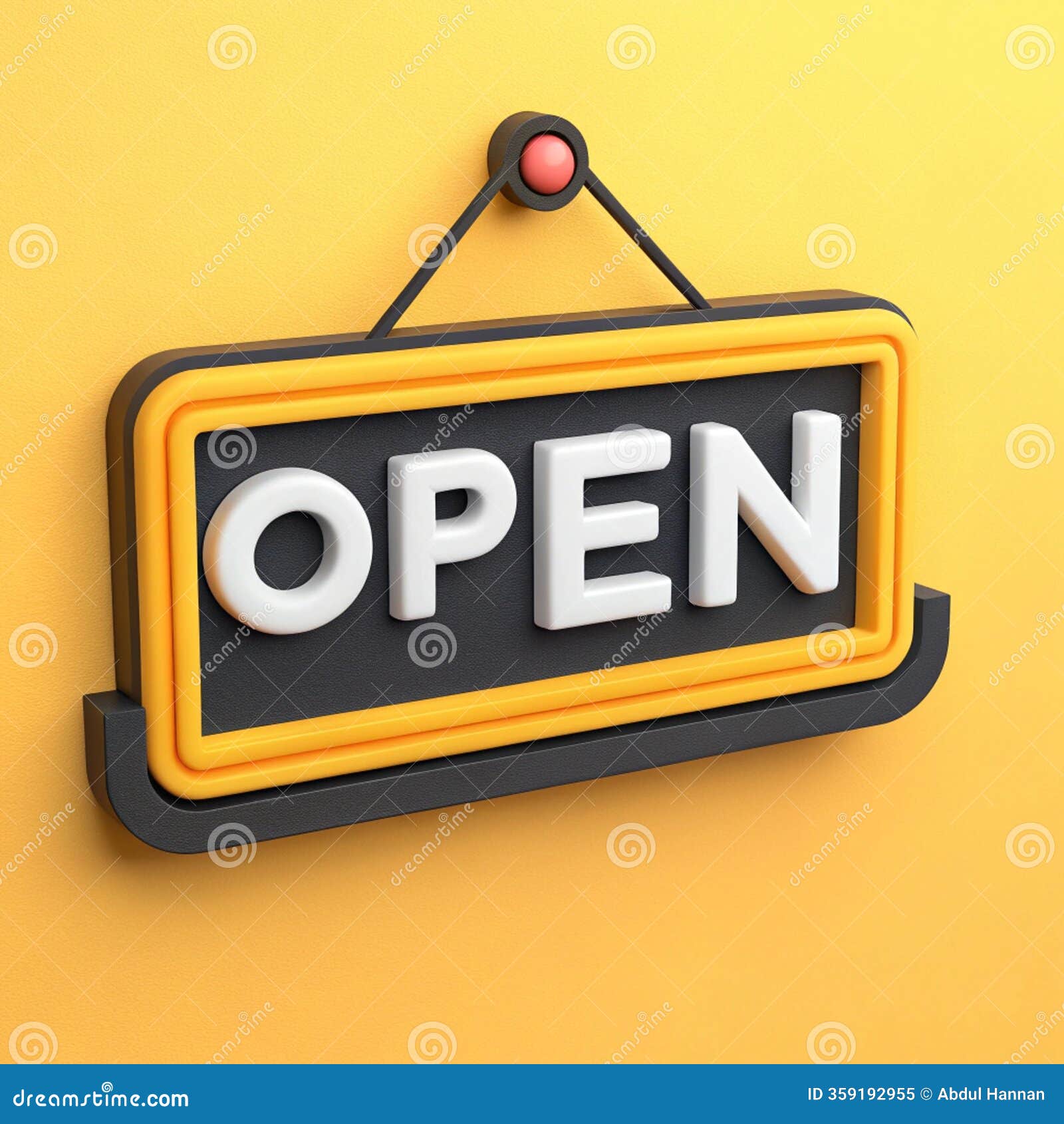 Open Sign 3D Icon Business and Storefront Symbol Stock Illustration ...
