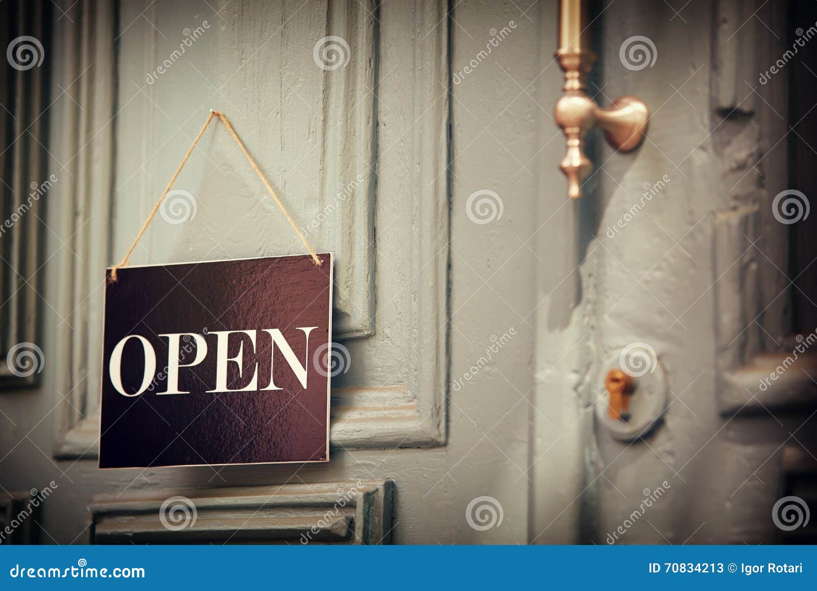 Open sign on door stock image. Image of imperfections - 70834213