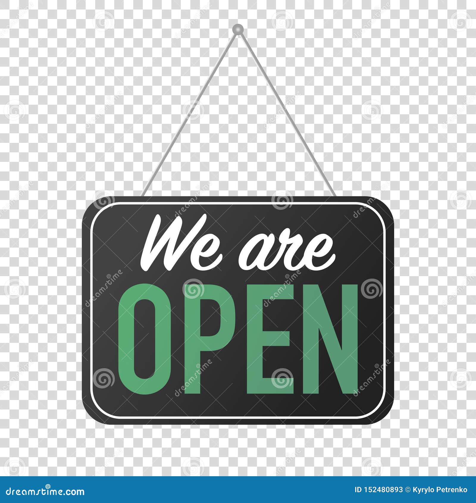 We are Open Sign for Door Posting Stock Illustration - Illustration of ...