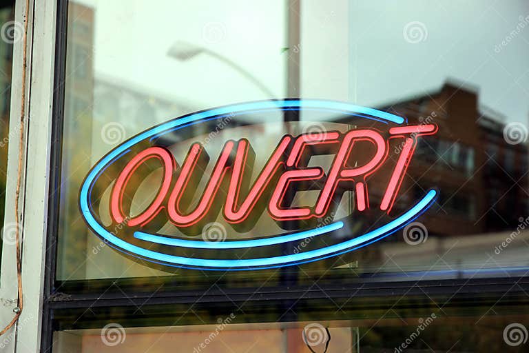 Open Sign in French stock photo. Image of restaurant - 21865278