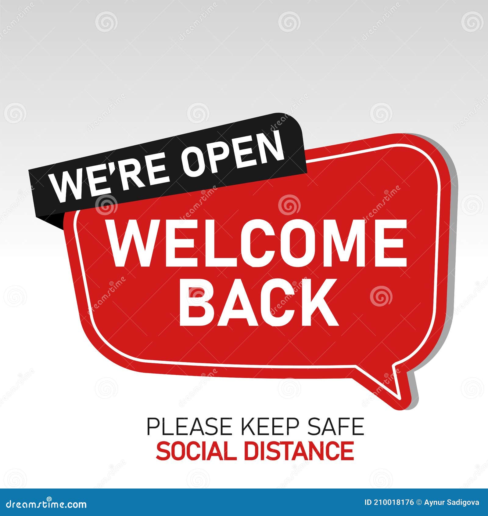 Open Sign on the Front Door - Welcome Back we are Working Again. Keep ...