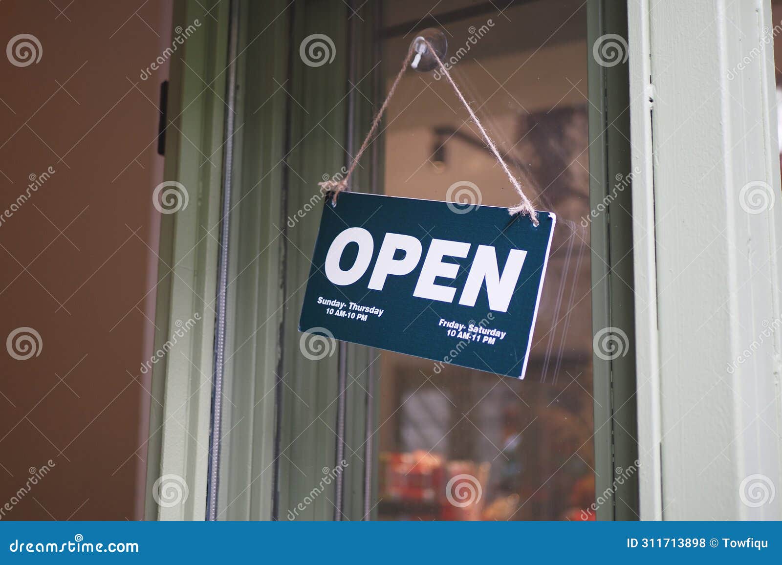 Open Sign Hanging Front of Cafe . Stock Photo - Image of open, signage ...