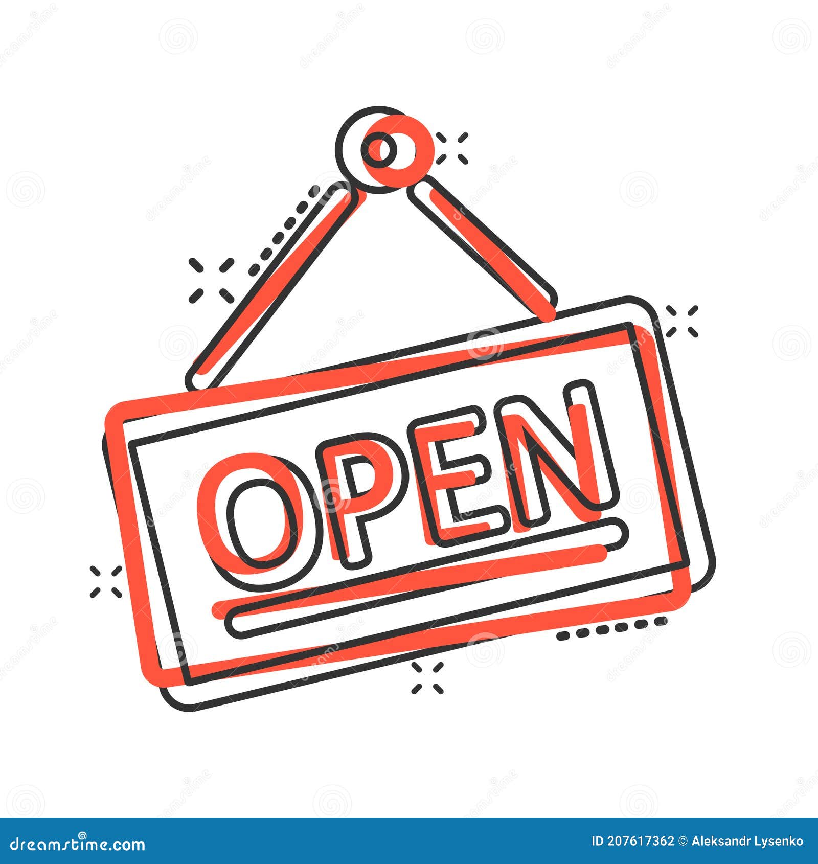 Open Sign Icon in Comic Style. Accessibility Cartoon Vector ...