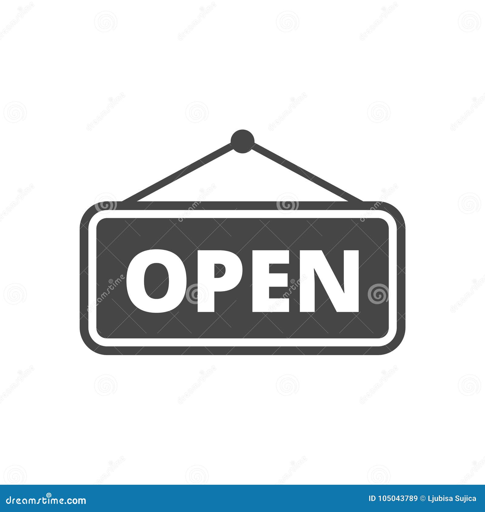 Open sign icon stock vector. Illustration of label, hanging - 105043789