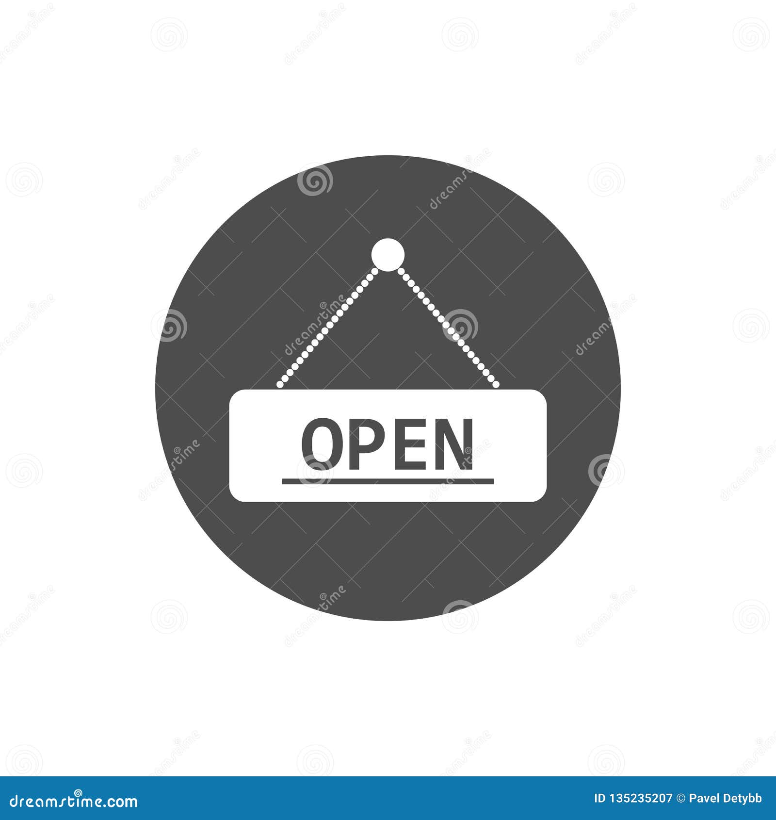 Open Sign Icon. Vector Illustration, Flat Design Stock Illustration ...