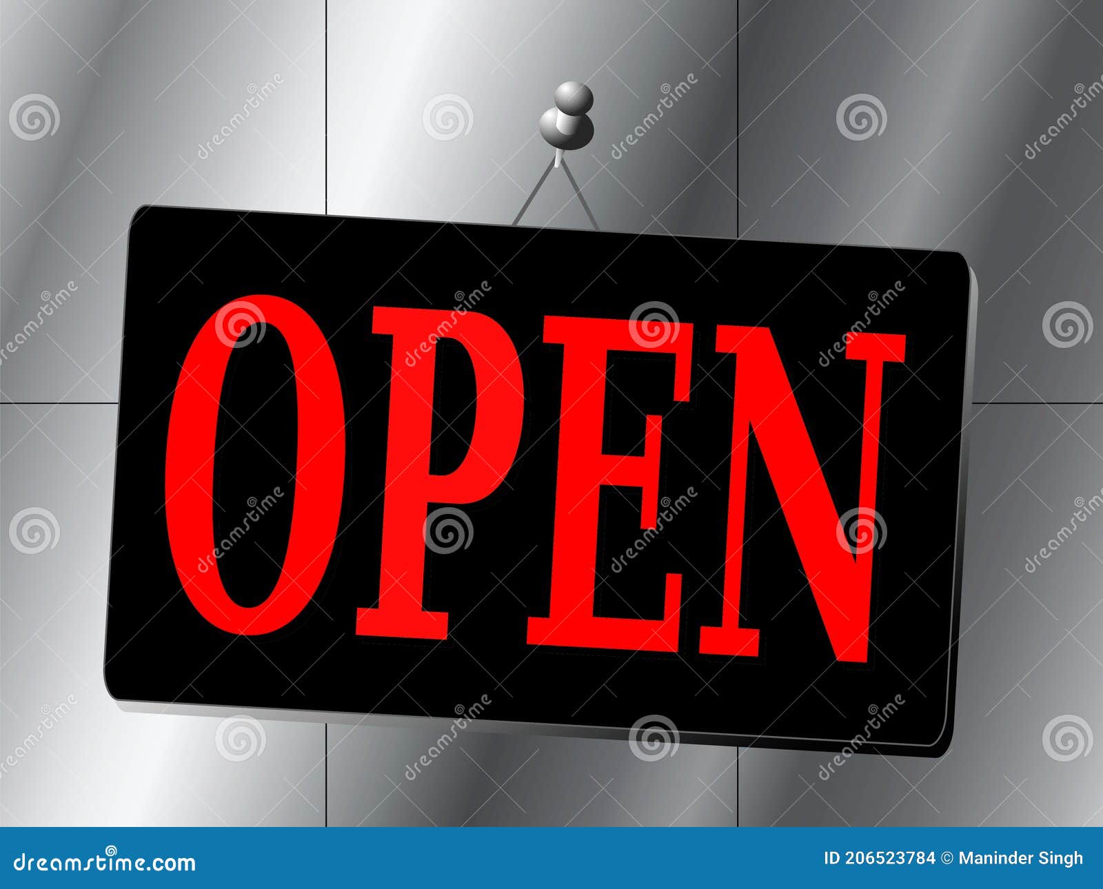 Open sign stock illustration. Illustration of open, board - 206523784