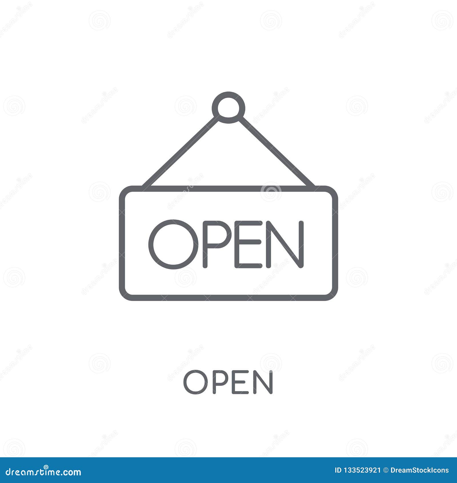 Open Sign Linear Icon. Modern Outline Open Sign Logo Concept on Stock ...