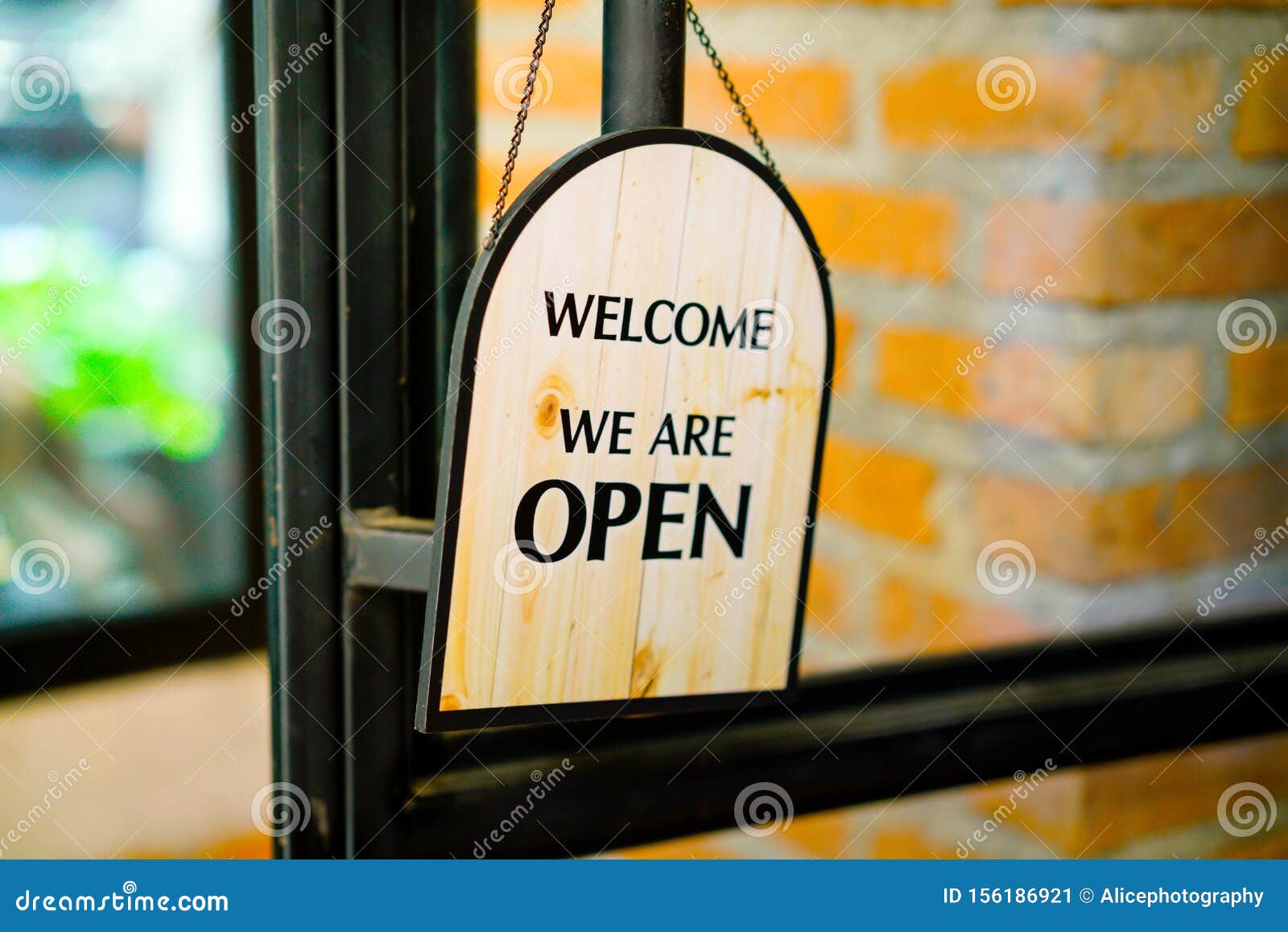 Open Sign at Restaurant and Store Stock Image - Image of advertising ...