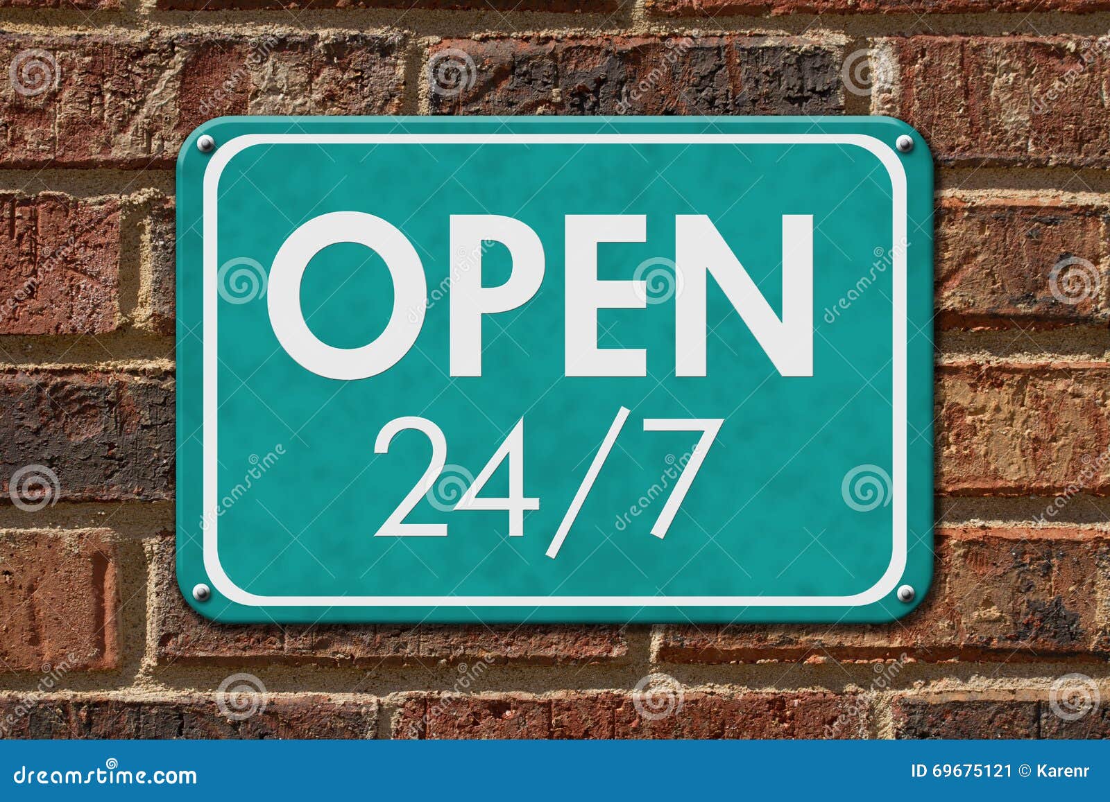 Open 24 / 7 Sign stock image. Image of business, words - 69675121