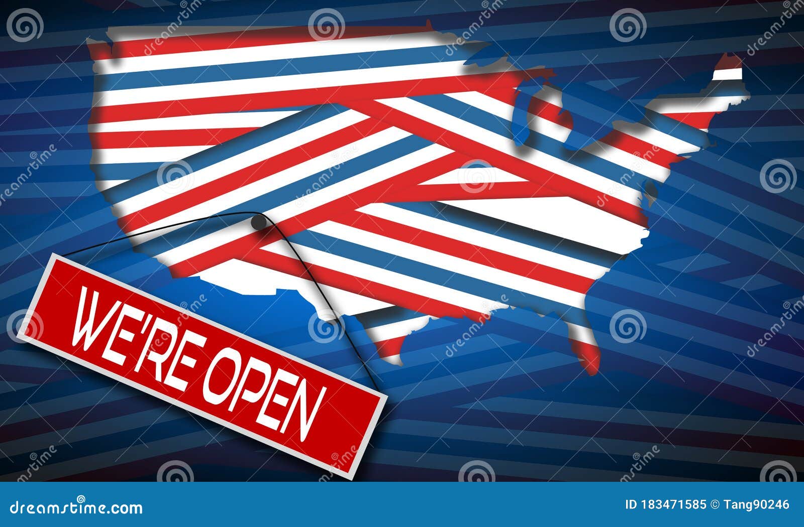 We are Open Sign with US Map, Reopening Economies Concepts Stock ...