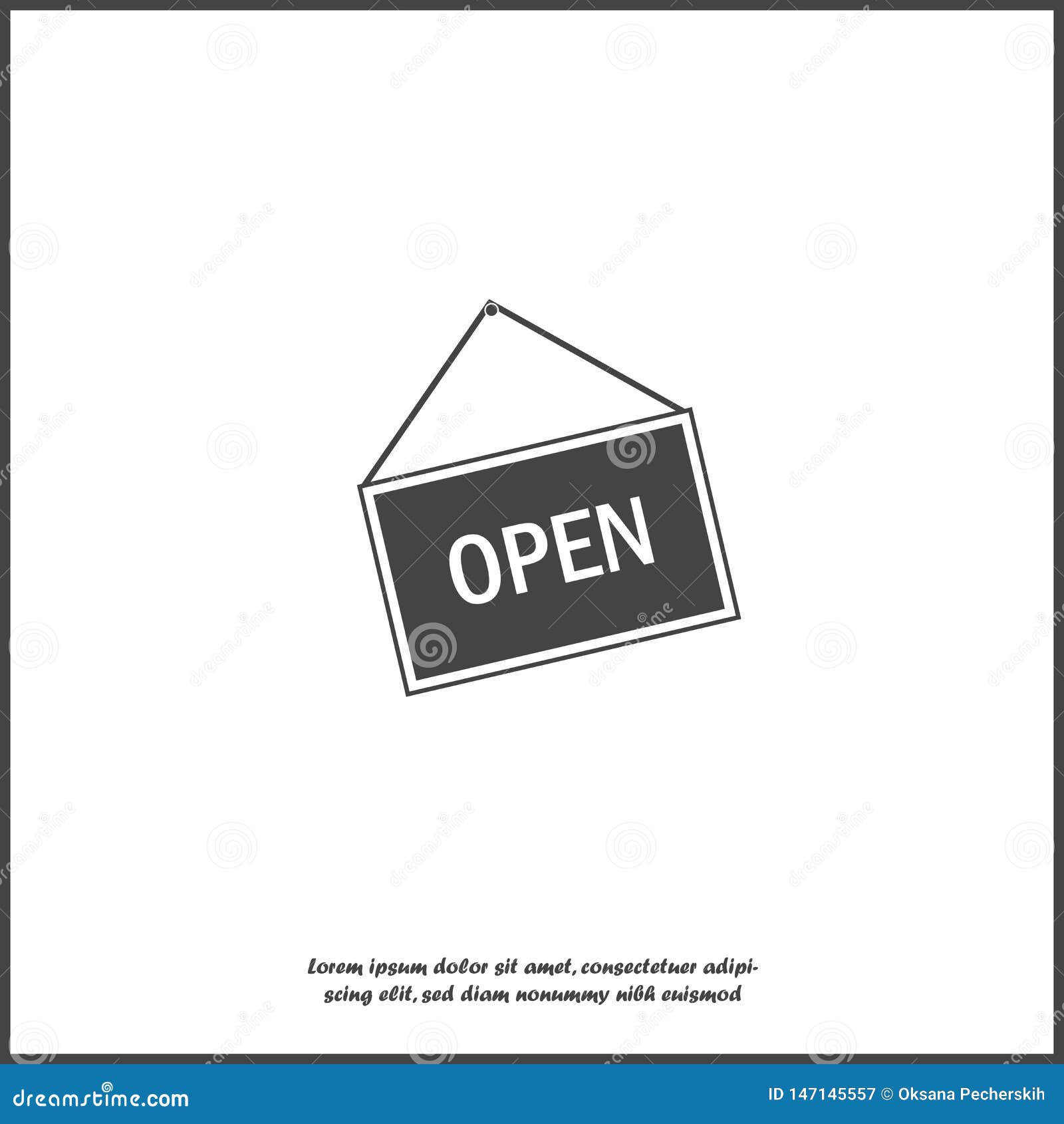 Open Sign Vector Icon on White Isolated Background Stock Vector ...
