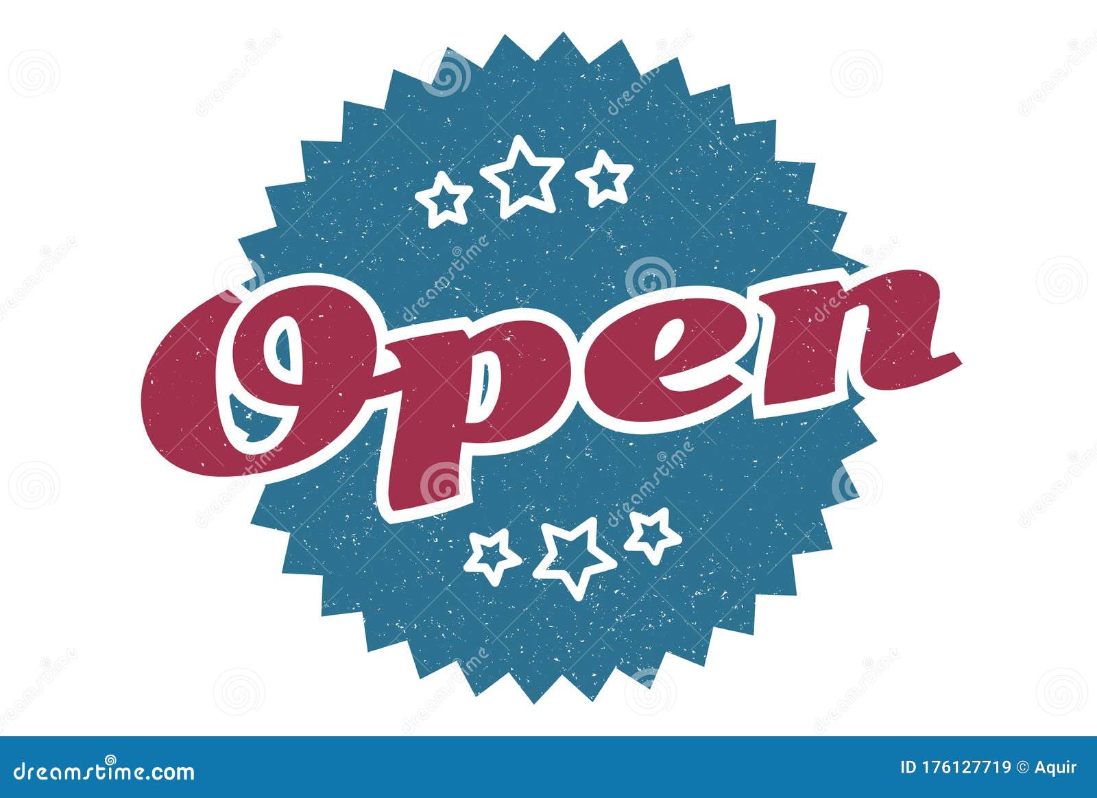 Red Blue Open Label Sign Stamp Sticker Badge Banner Button Circle Eps ...