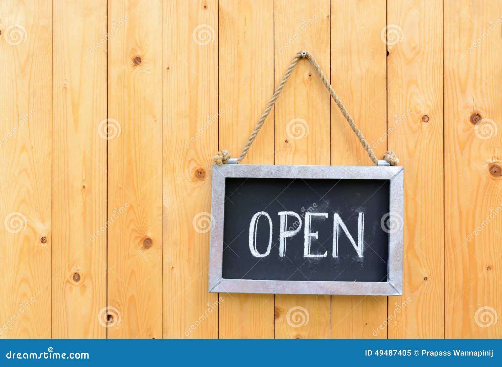 Open sign on wooden door stock image. Image of card, background - 49487405