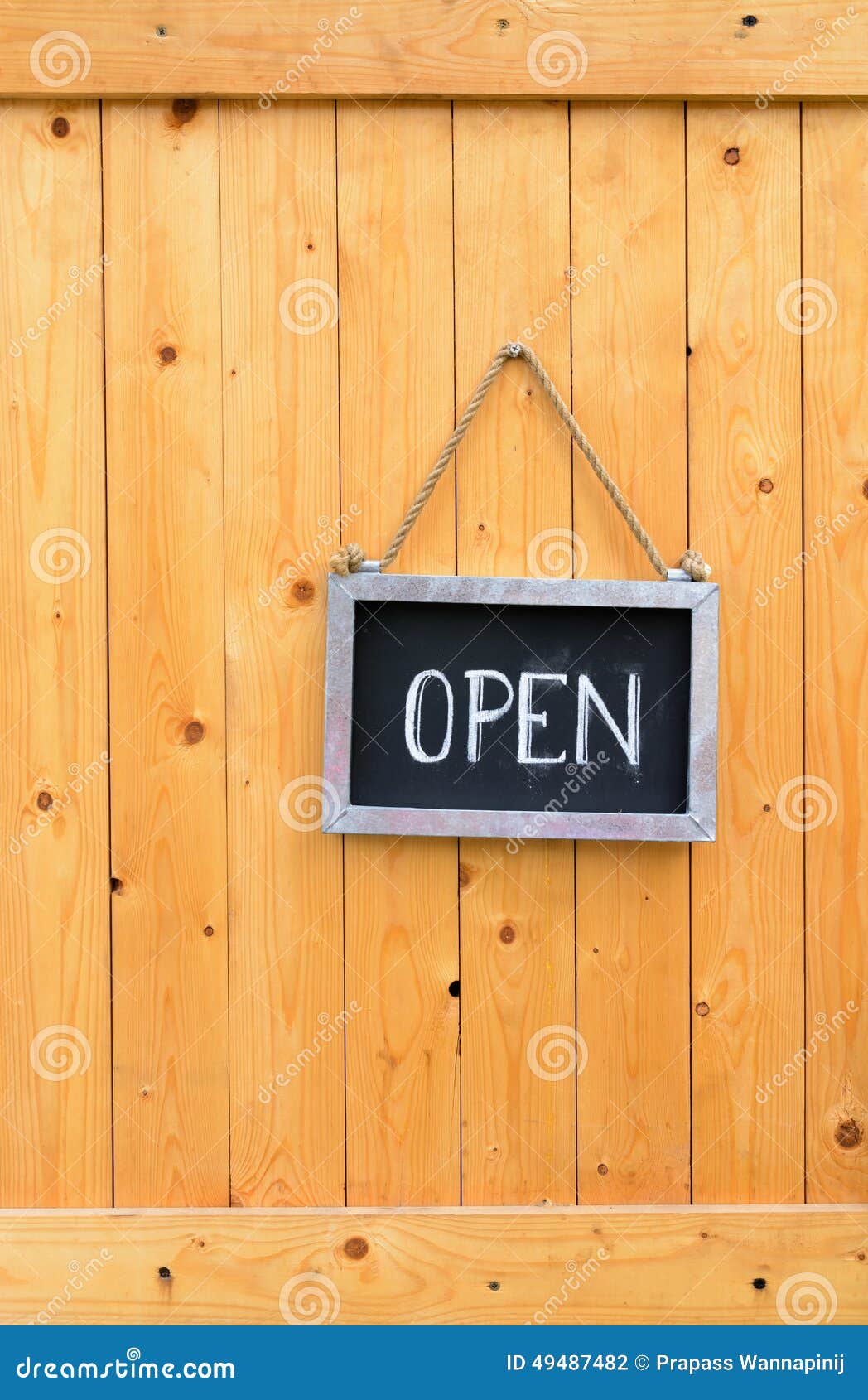 Open sign on wooden door stock photo. Image of open, welcome - 49487482